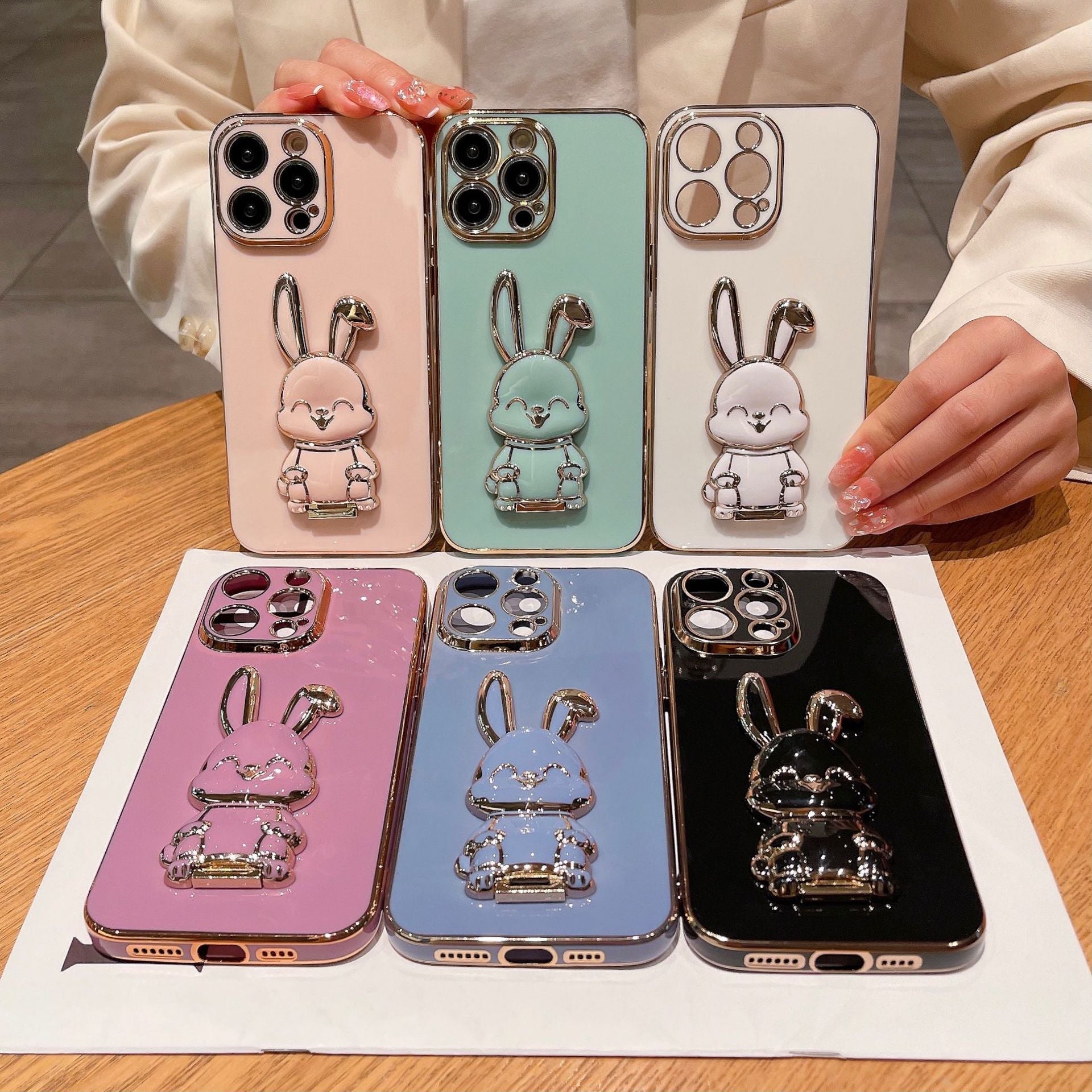 Cute Smiley 3D Bunny iPhone Case (iPhone 14 to iPhone 11 series ...