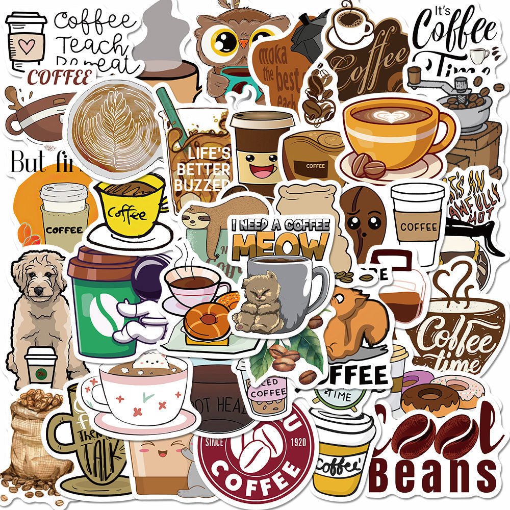 Coffee Lover Sticker Pack (50 Stickers) - Creamcy.com – CREAMCY