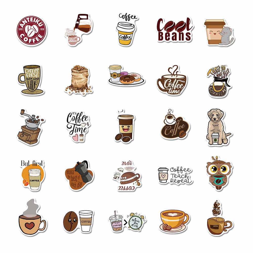 Coffee Lover Sticker Pack (50 Stickers) - Creamcy.com – CREAMCY