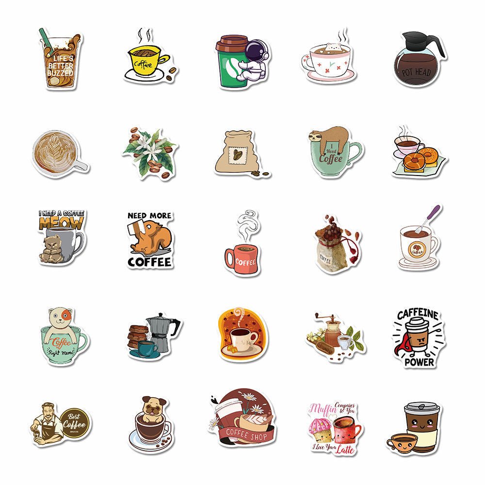 Coffee Lover Sticker Pack (50 Stickers) - Creamcy.com – CREAMCY