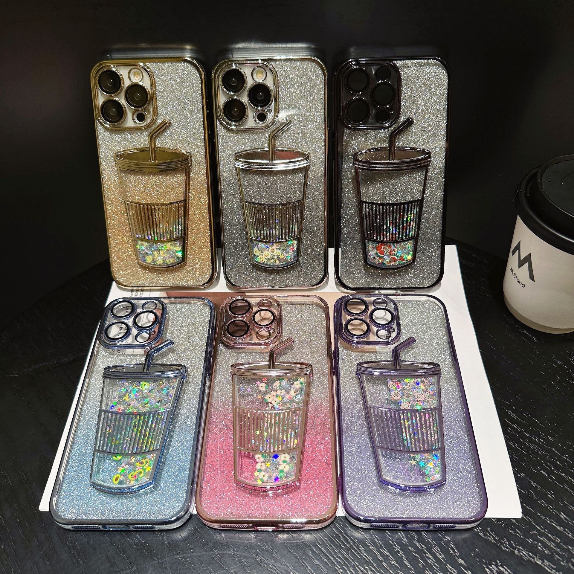 Gradient Sparkle 3D Milk Tea Bottle iPhone Case - Creamcy.com – CREAMCY
