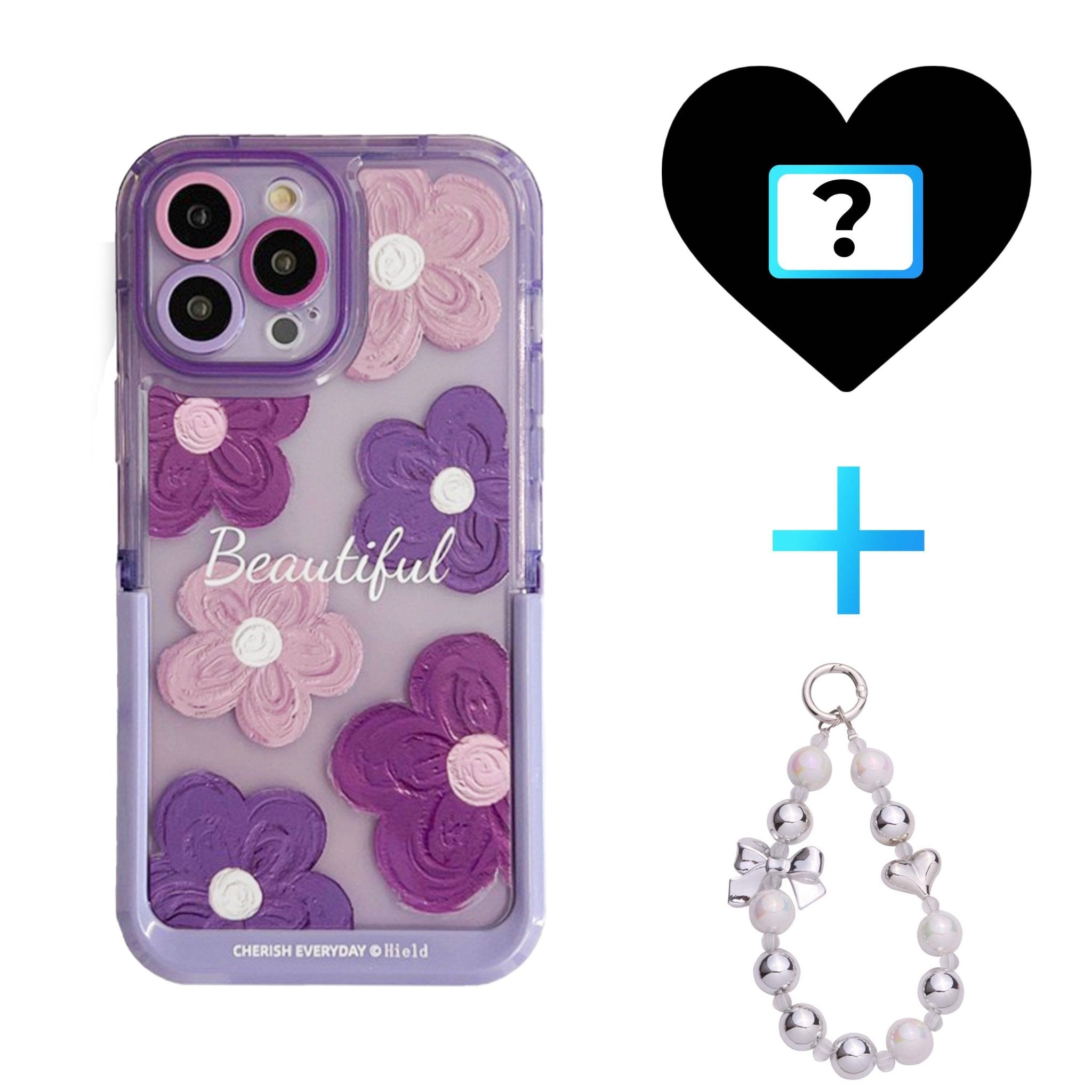 Purple Blooms Floral iPhone Case w/ Stand - Creamcy.com – CREAMCY